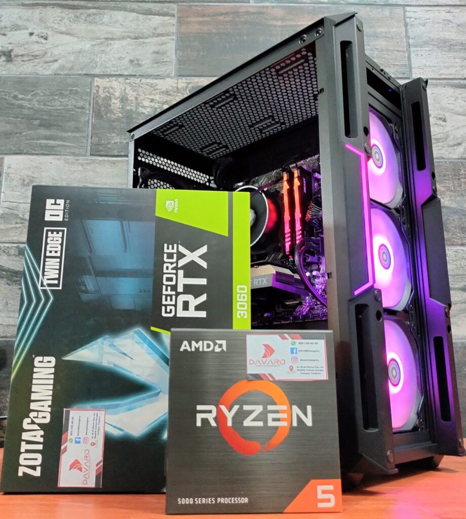 Black STARKER PCMR – AMD RYZEN 5 5500 & RTX 3060 12GB – DAVARO
